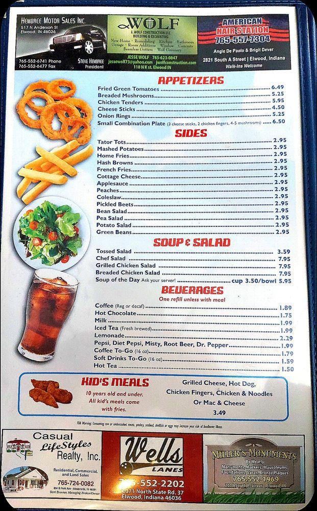 Menu at Airport Restaurant, Elwood