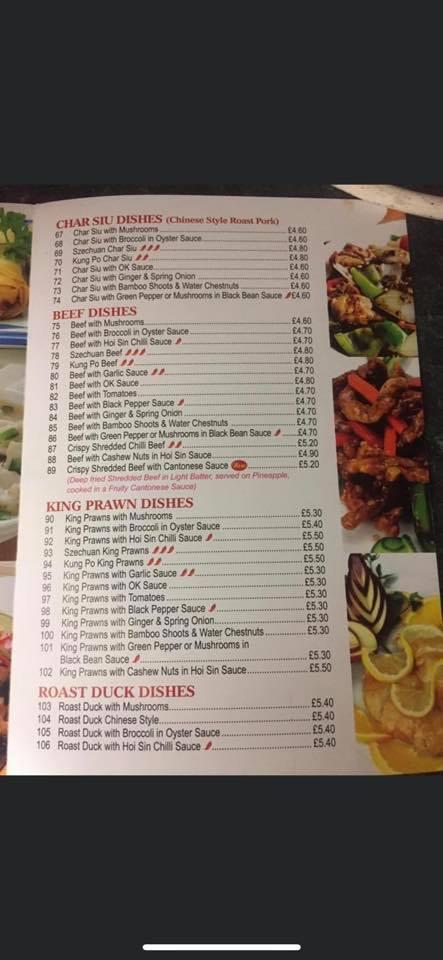 Menu at Cross Over Golden fast food, Northwich