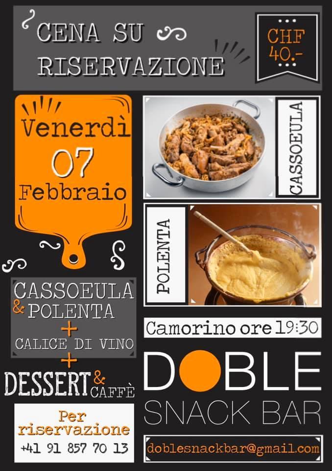 Menu da Doble Snack Bar, Camorino, Residenza