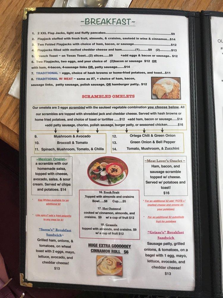 Menu at Donner Lake Kitchen restaurant, Truckee, Donner Pass Rd