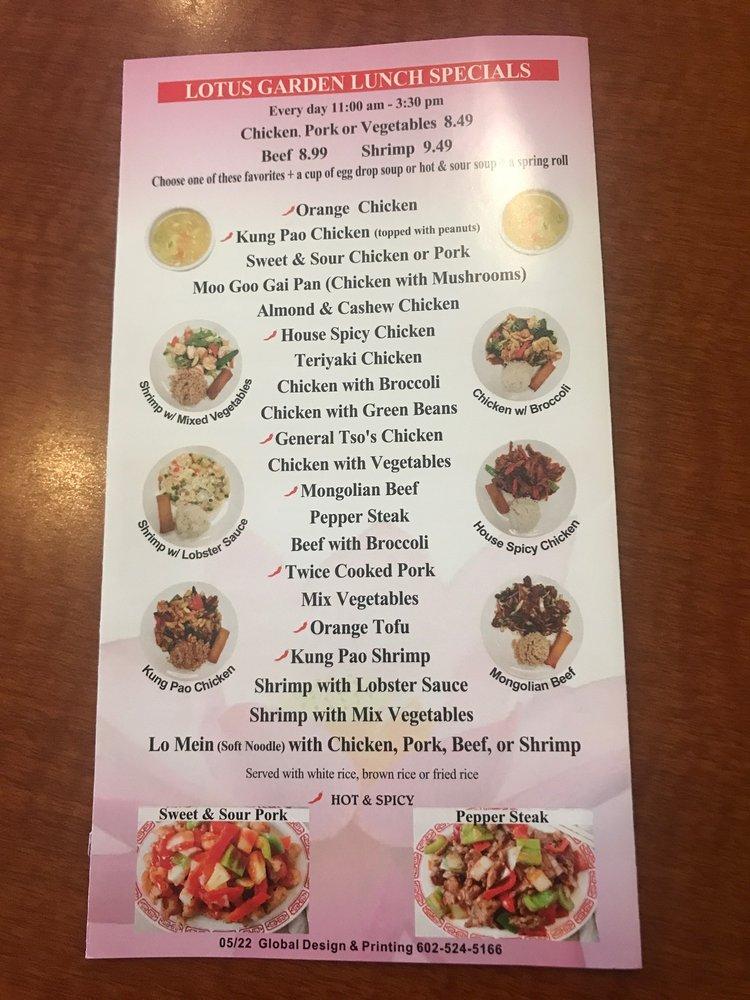 Menu at Lotus Garden Chinese Cuisine restaurant, Apache Junction