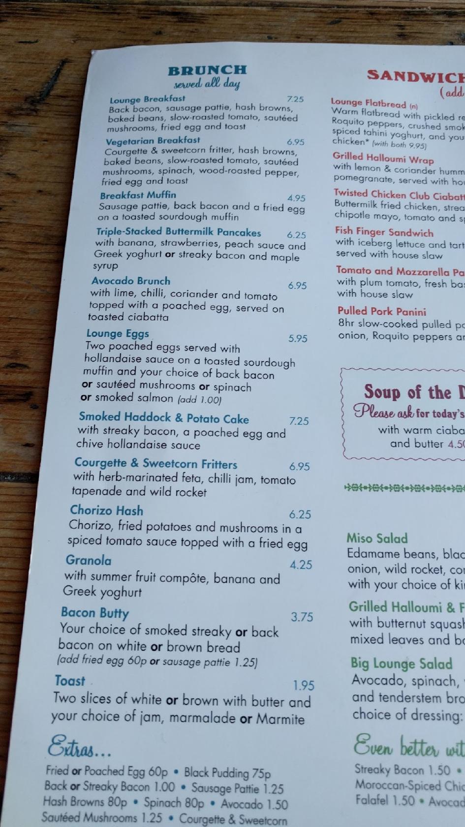 Menu at Maritimo Lounge pub & bar, Southampton