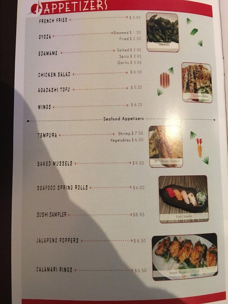 Menu at Nanami sushi restaurant, Hemet