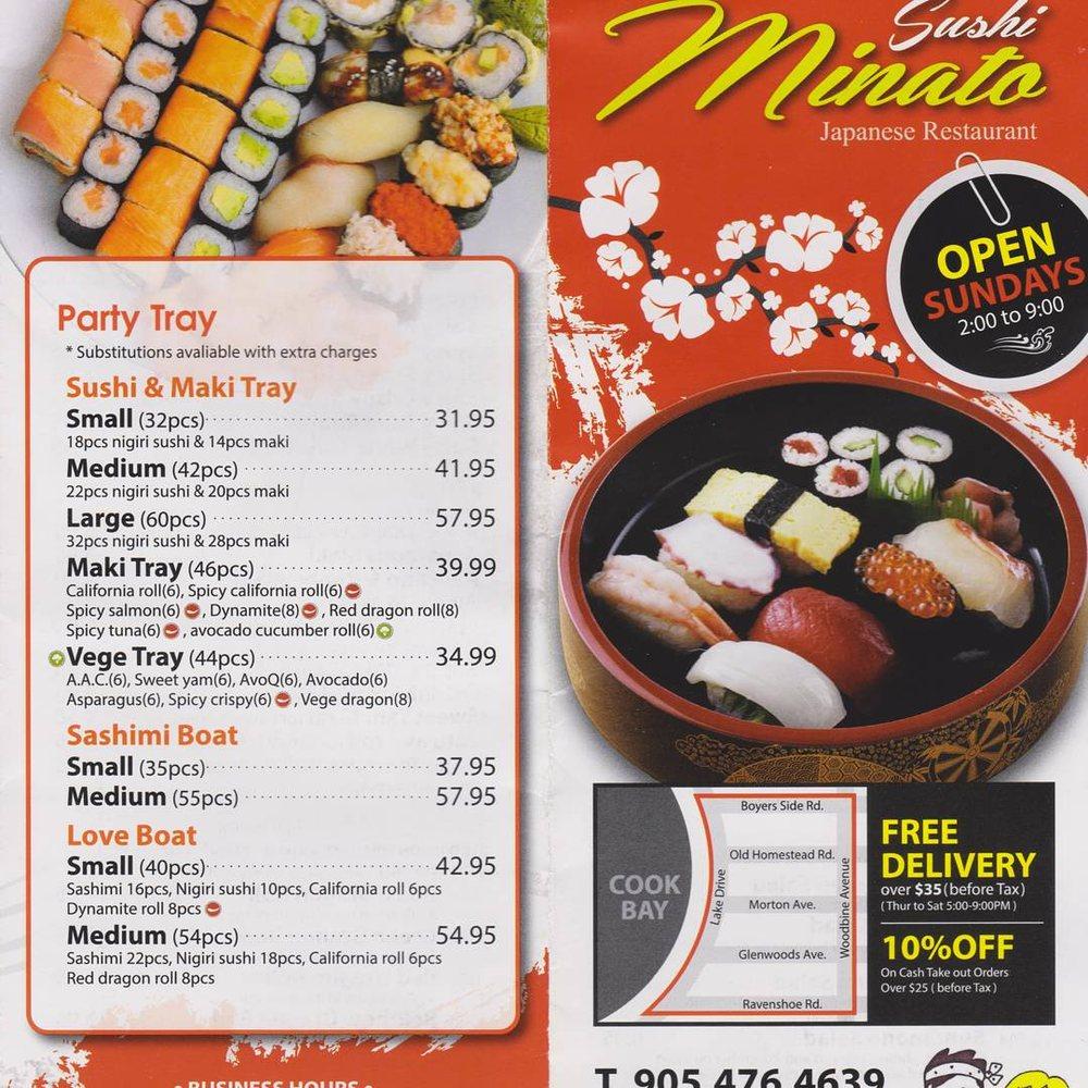 Menu at Sushi Minato restaurant, Georgina