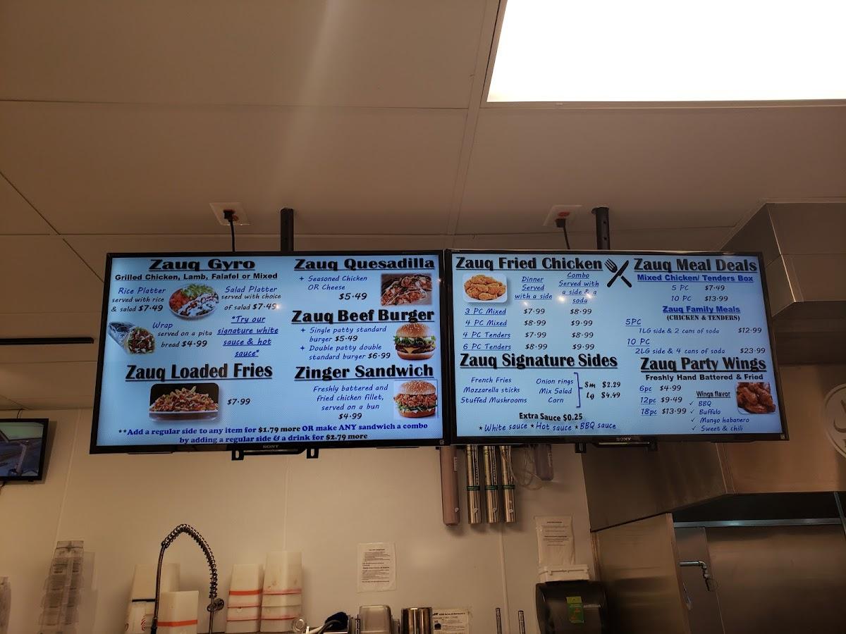 Menu at Zauq Halal Kitchen restaurant, Woodlawn