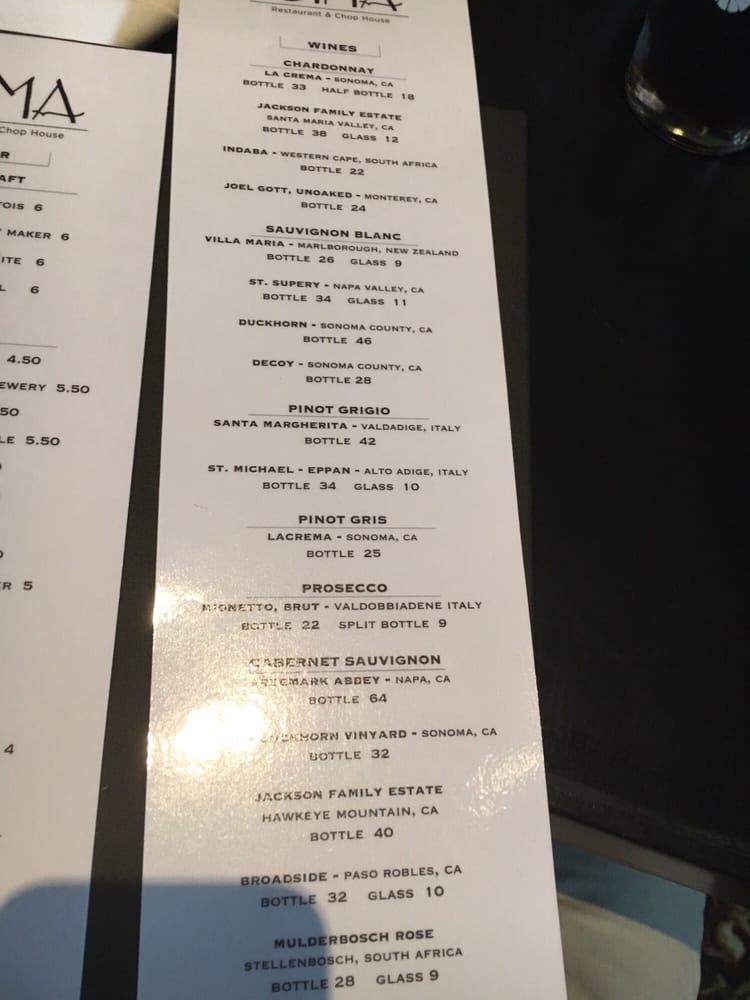 Menu at Cima Restaurant & Chop House, Wilbraham
