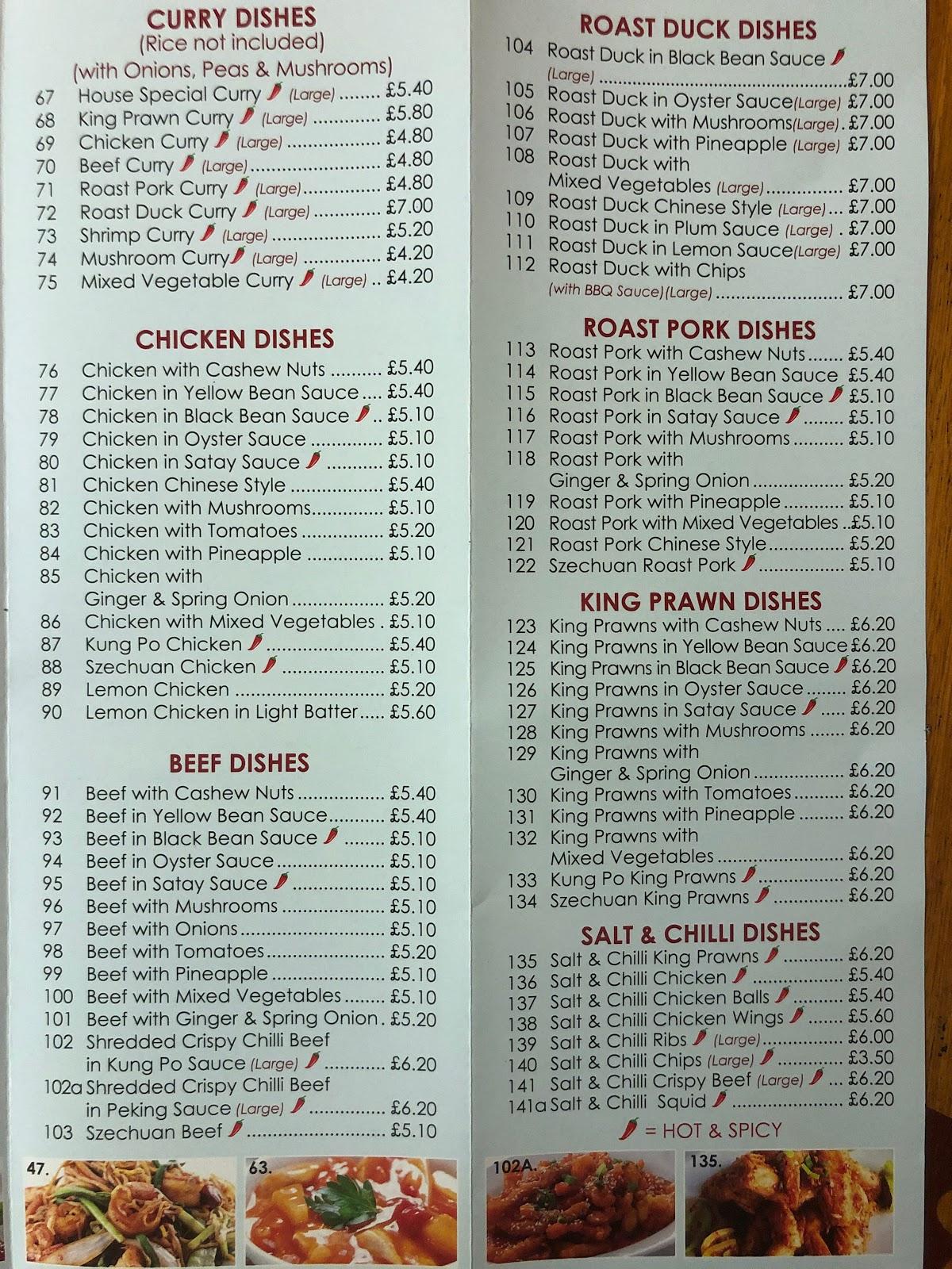 Menu at Embassy China restaurant, Great Yarmouth
