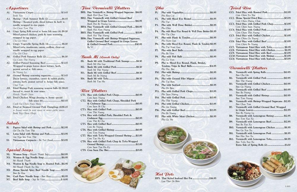 Menu at Pho Now Restaurant, Downingtown