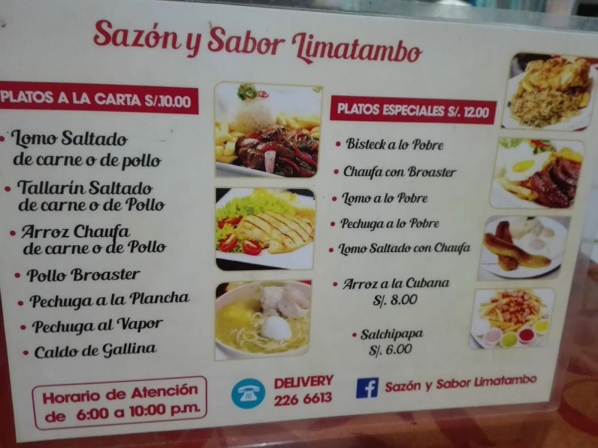 Menu at Restaurante Sazón y Sabor, San Borja