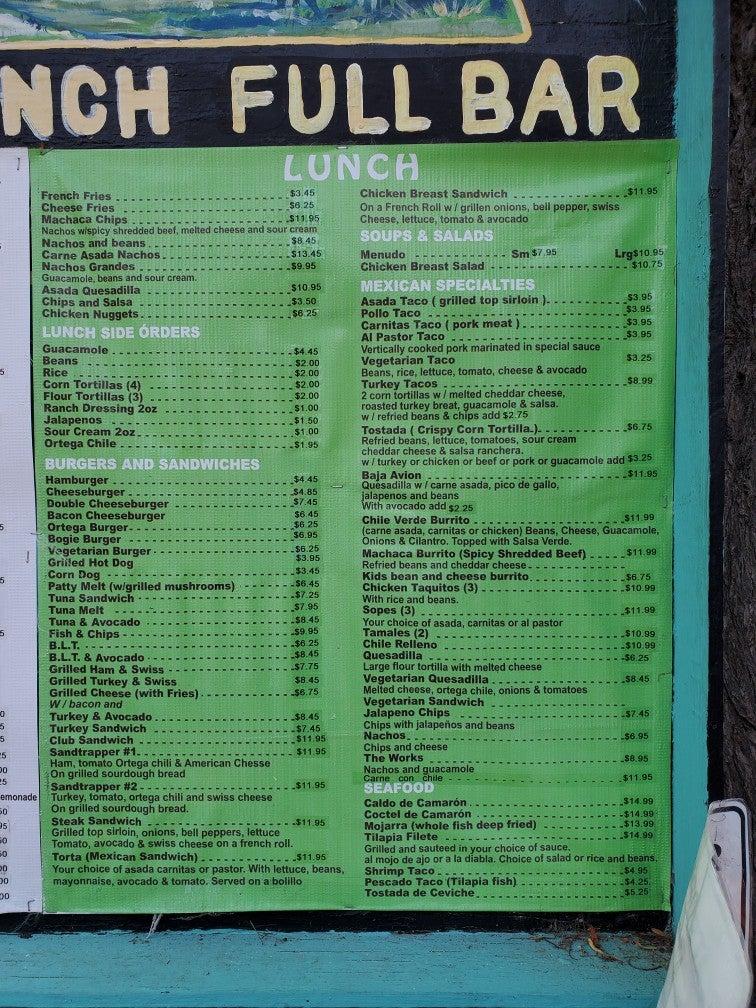 Menu at The Sandtrap pub & bar, Avalon, Avalon Cyn Rd
