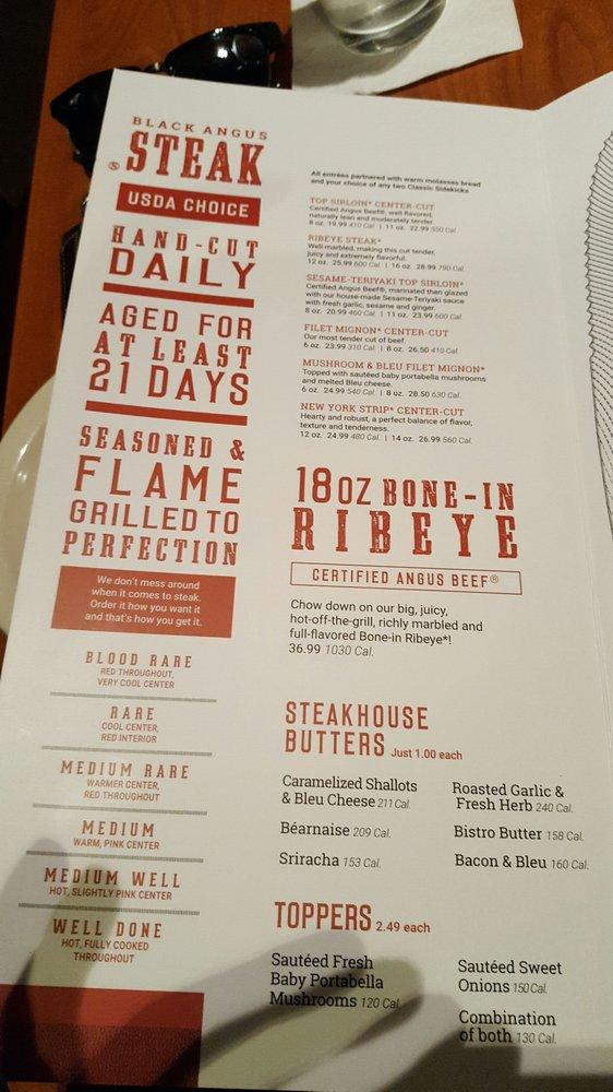 Menu at Black Angus Steakhouse, Vancouver, 415 E 13th St