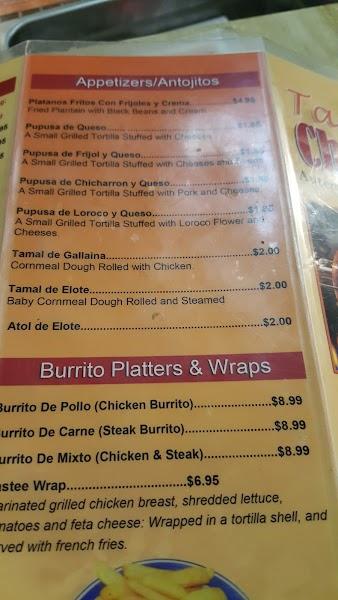 Menu at Tastee Chicken restaurant, Waldorf