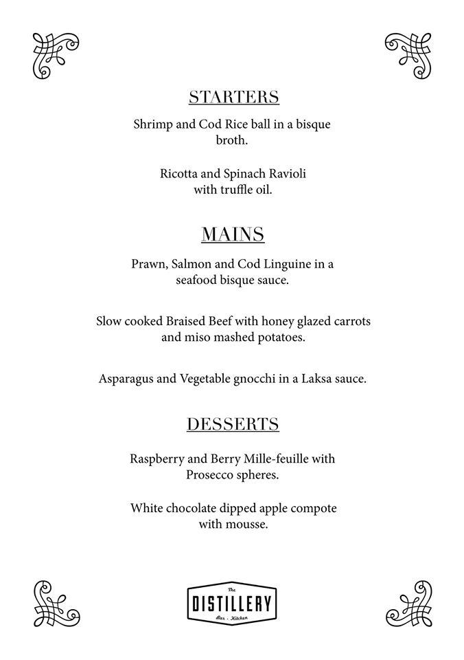 Menu at The Distillery pub & bar, Derby