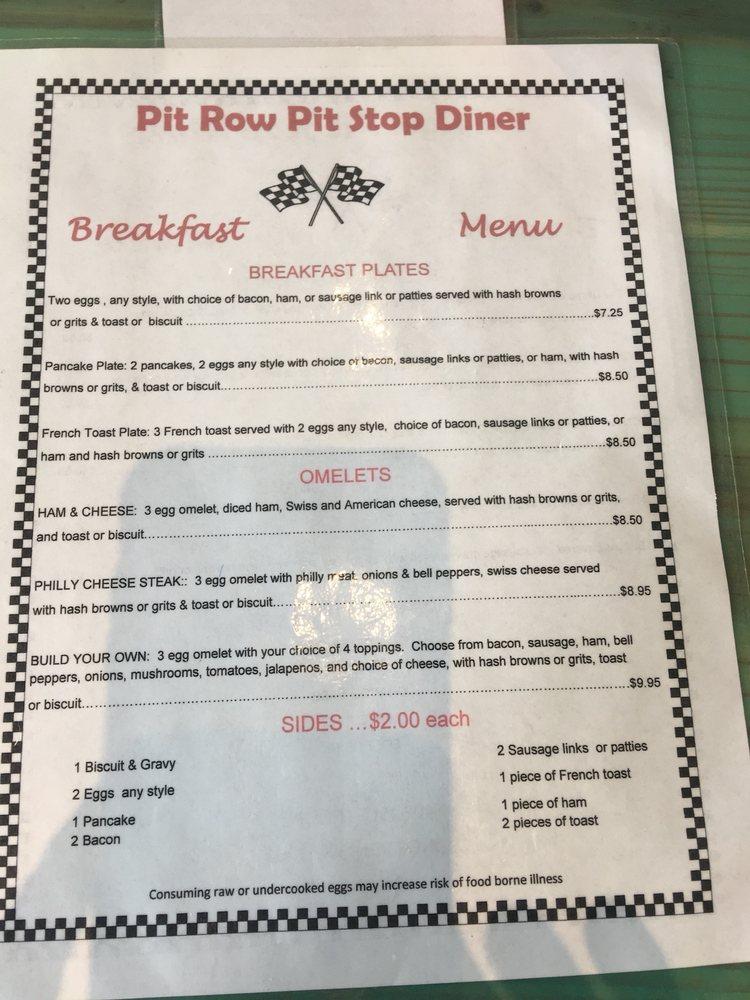 Menu at Pit Row Pit Stop BBQ, Livingston