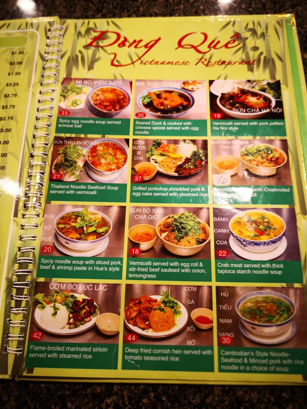 Menu at Đồng Quê Restaurant, Garland