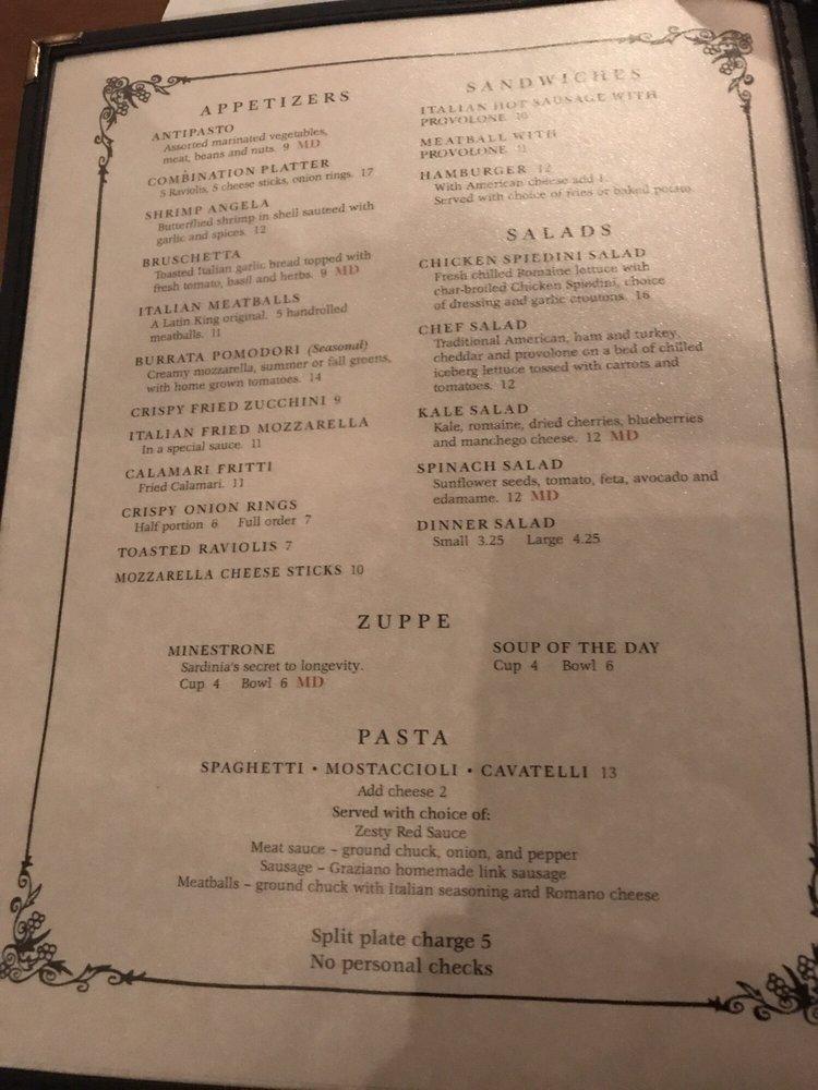 Menu at Latin King Italian Dining restaurant, Des Moines