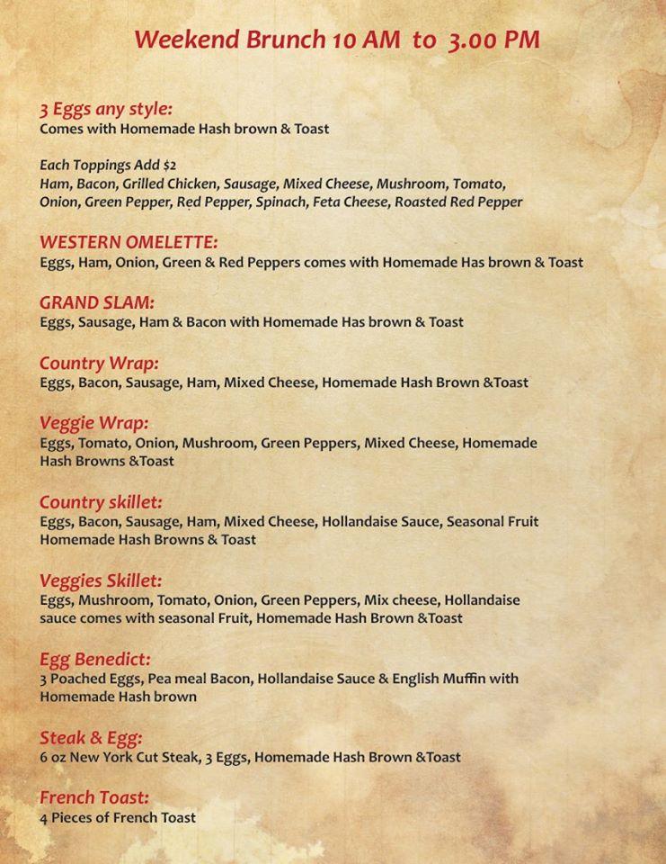 Menu at Mackenzie Pub, Ajax