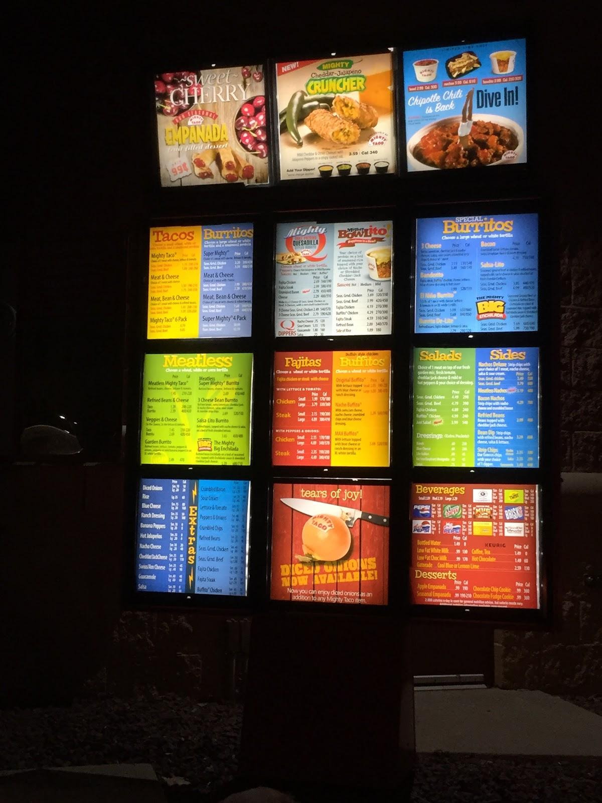 Menu at Mighty Taco restaurant, Lockport, S Transit Rd
