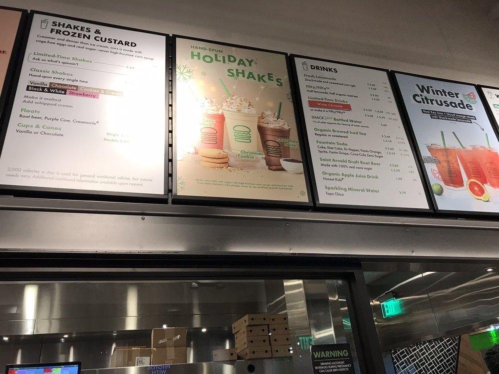 Menu at Shake Shack restaurant, The Woodlands