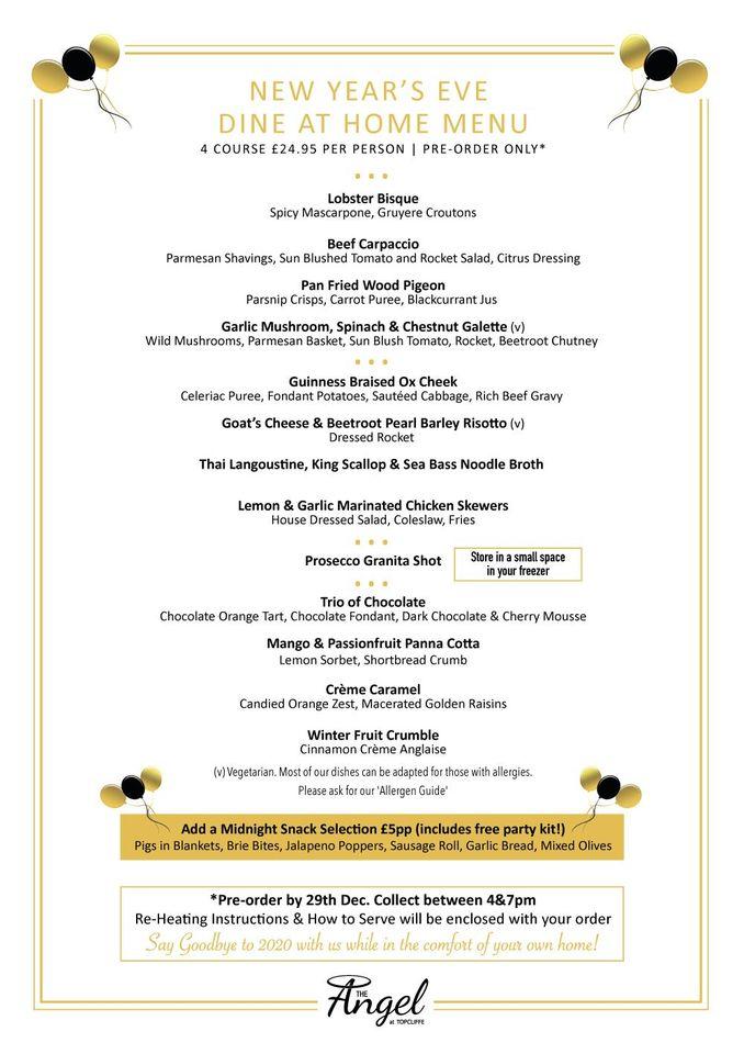 Menu at The Angel at Topcliffe pub & bar, Topcliffe
