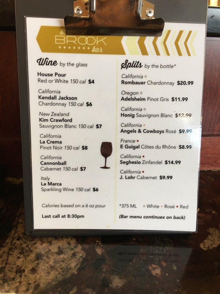 Carta de The Brook Bar, Northbrook