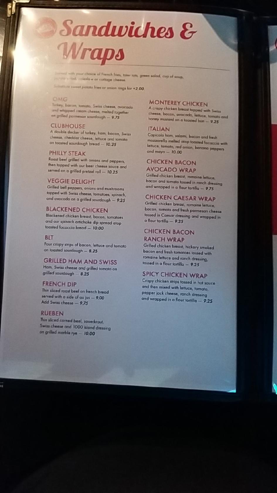 Menu at The Gateway Grill pub & bar, Springfield