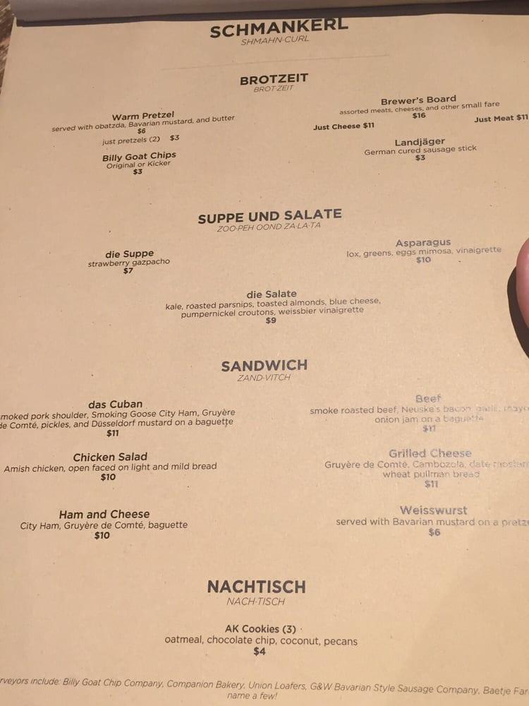 Menu at Urban Chestnut Midtown Brewery and Biergarten restaurant, St ...