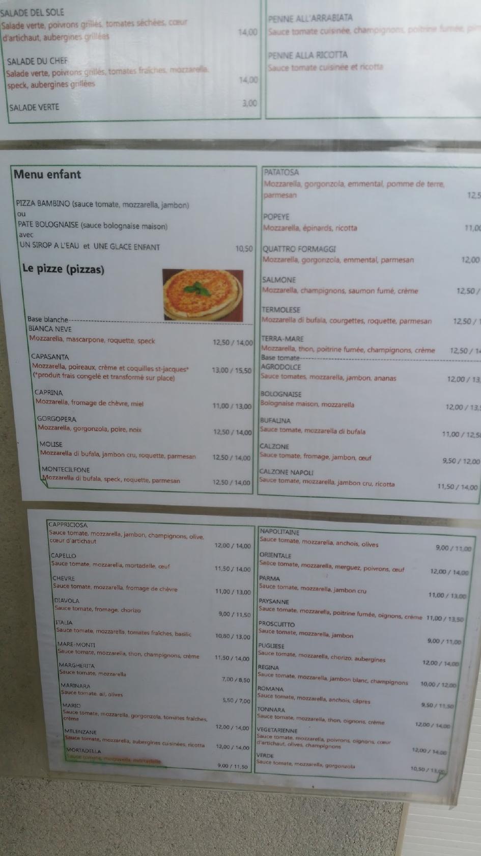 Menu at Chez Mario restaurant, Trégastel, 8 Rte des Traouiero