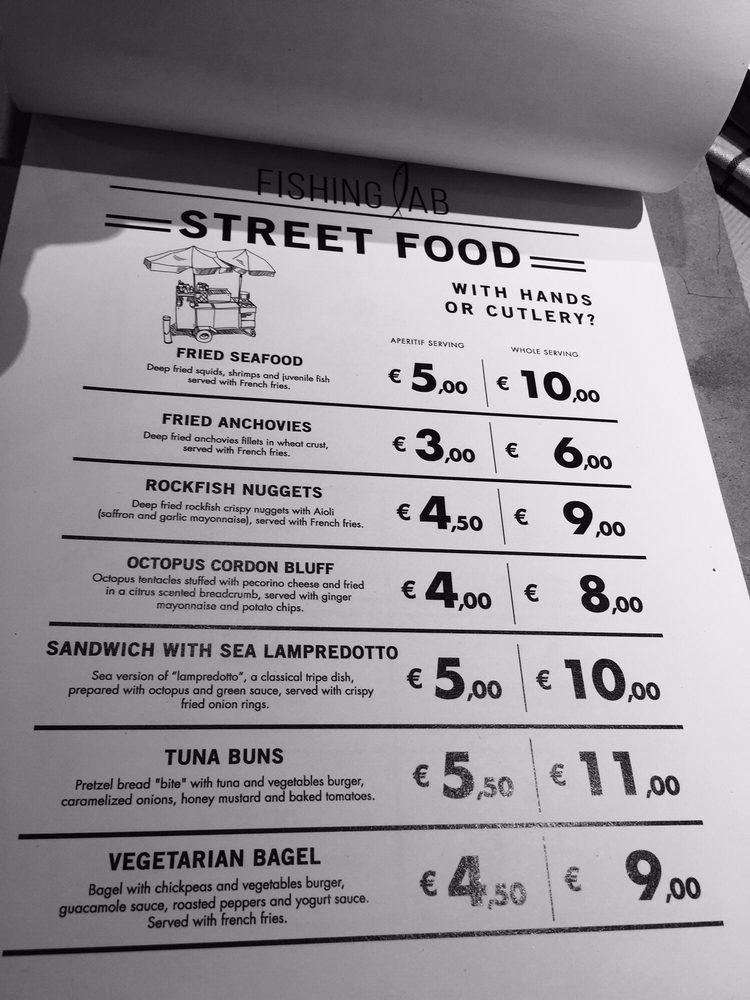 Menu at Fishing Lab Alle Murate restaurant, Florence