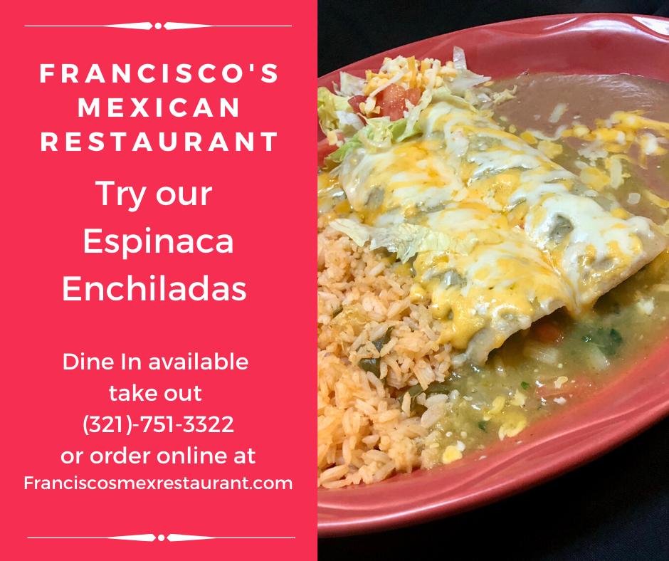 Menu at Francisco's Mexican Restaurant, Melbourne