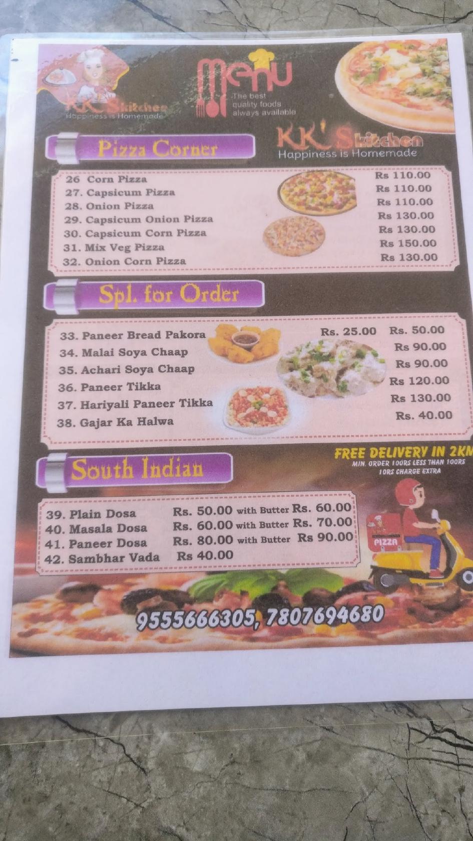 Menu at KK's Kitchen, Rehan