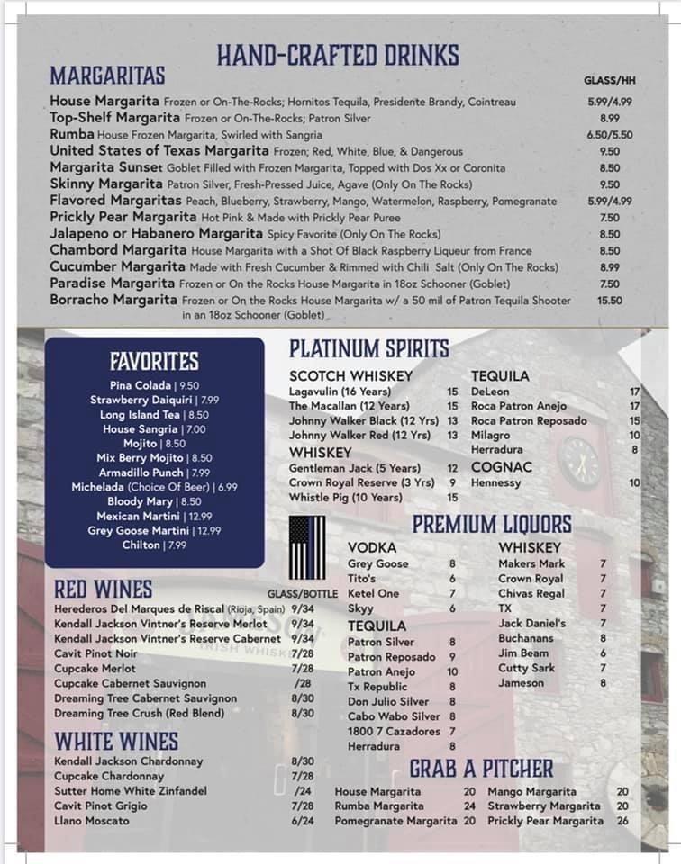 Menu at Dos Leones restaurant, Graham, TX-16