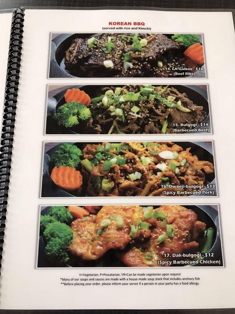 Menu at K Restaurant, Peabody