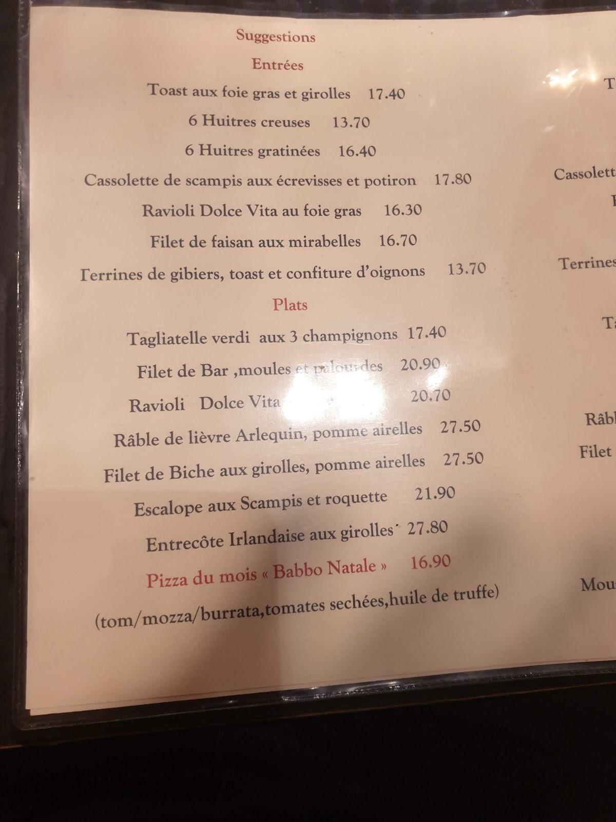 Menu au La Villa Borghese, Beersel