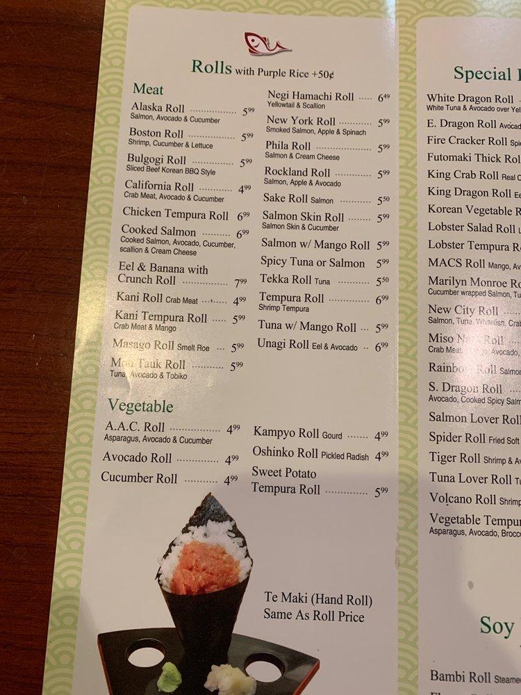Menu at New City Sushi restaurant, New City, 22 S Main St
