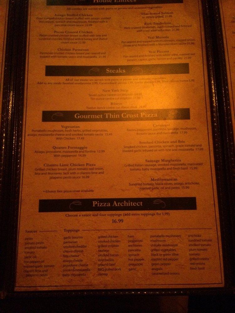 Menu au Fellini Koolini's pizzeria, London