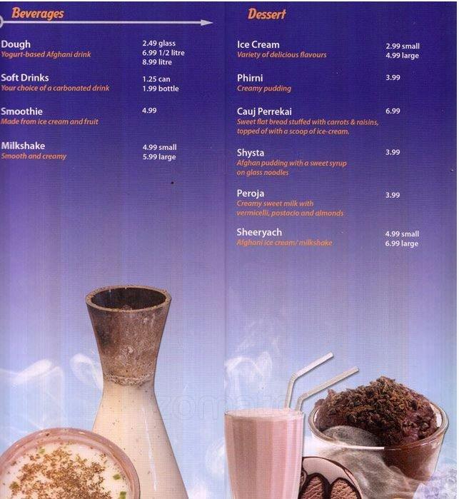 Menu at Kandahar Kabab restaurant, Toronto, 45 Overlea Blvd #180