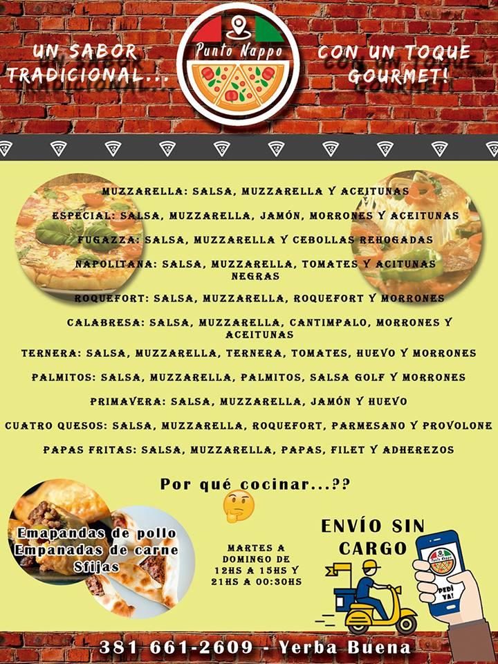 Menu at Punto Nappo pizzeria, Yerba Buena