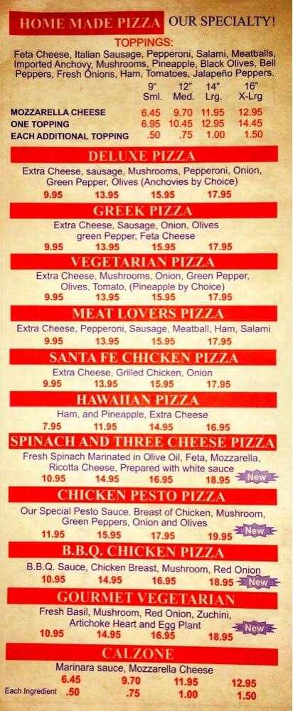 Menu at Rezzini's Pizza pizzeria, Long Beach