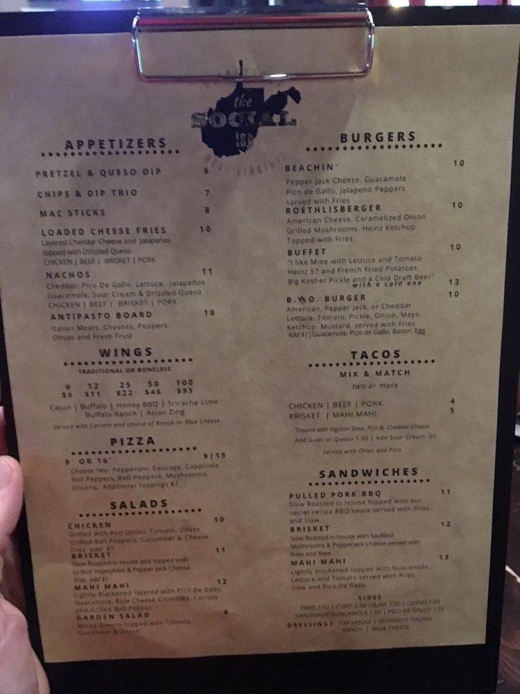 Menu at The Social Tap restaurant, Bridgeport