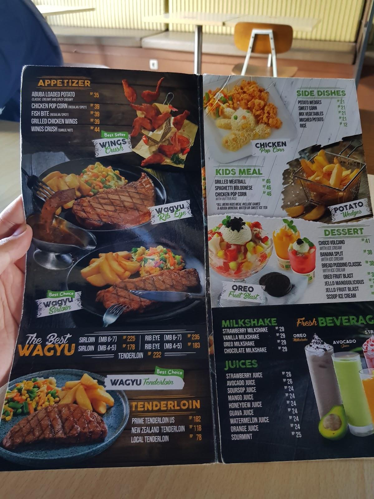 Carta de parrilla ABUBA Steak - Matraman, Yakarta Oriental, 2