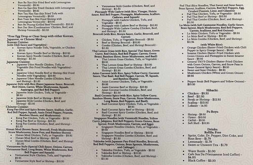 Menu at China Garden Express restaurant, Biloxi, Pass Rd Suite H