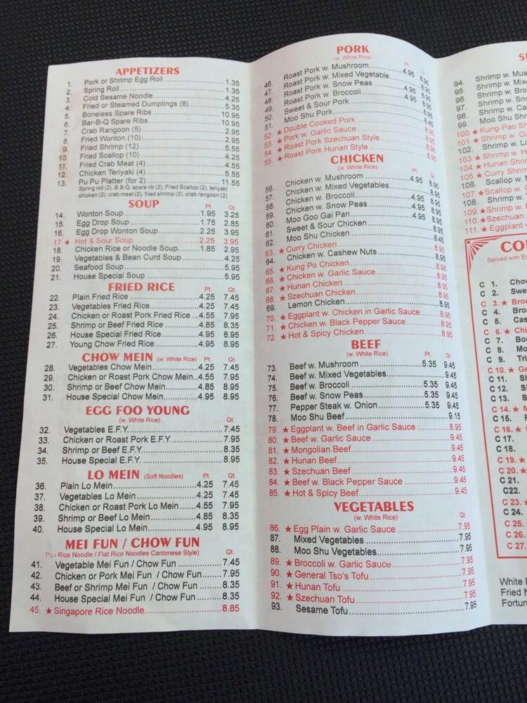 Menu at Dragon City Chinese Restaurant, Bowmansville