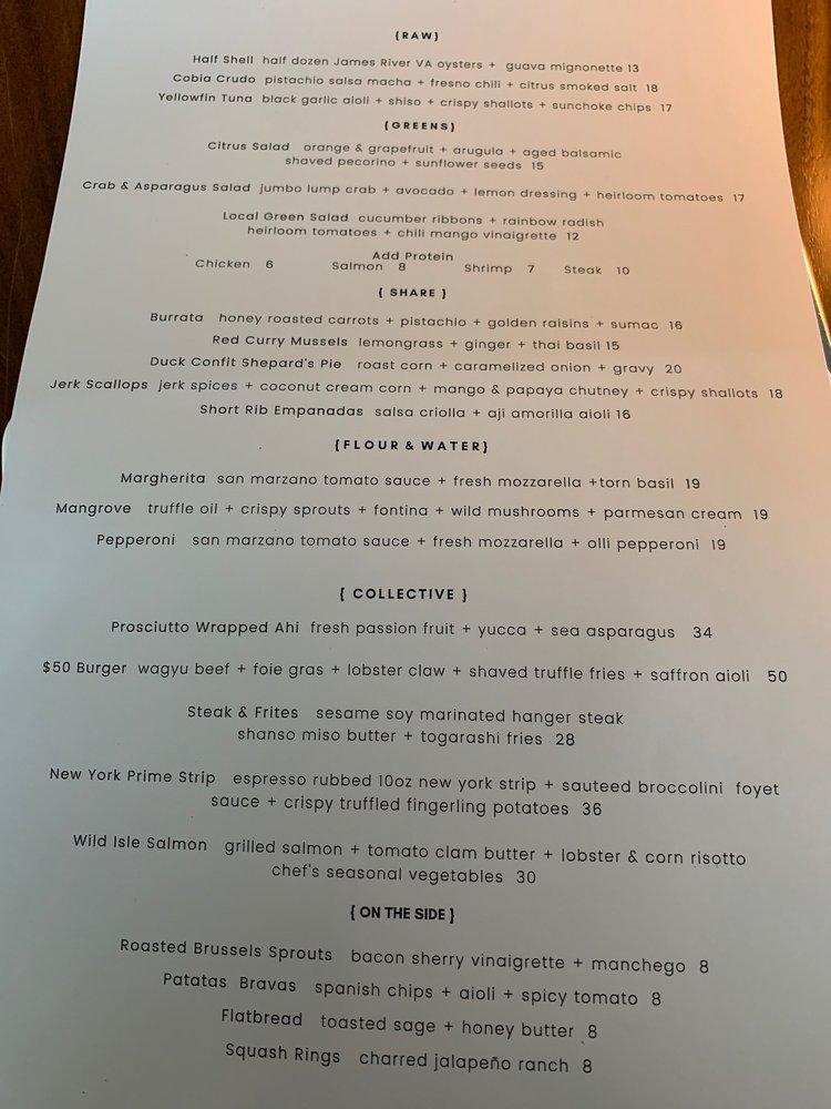 Menu at Julian Restaurant, Tampa