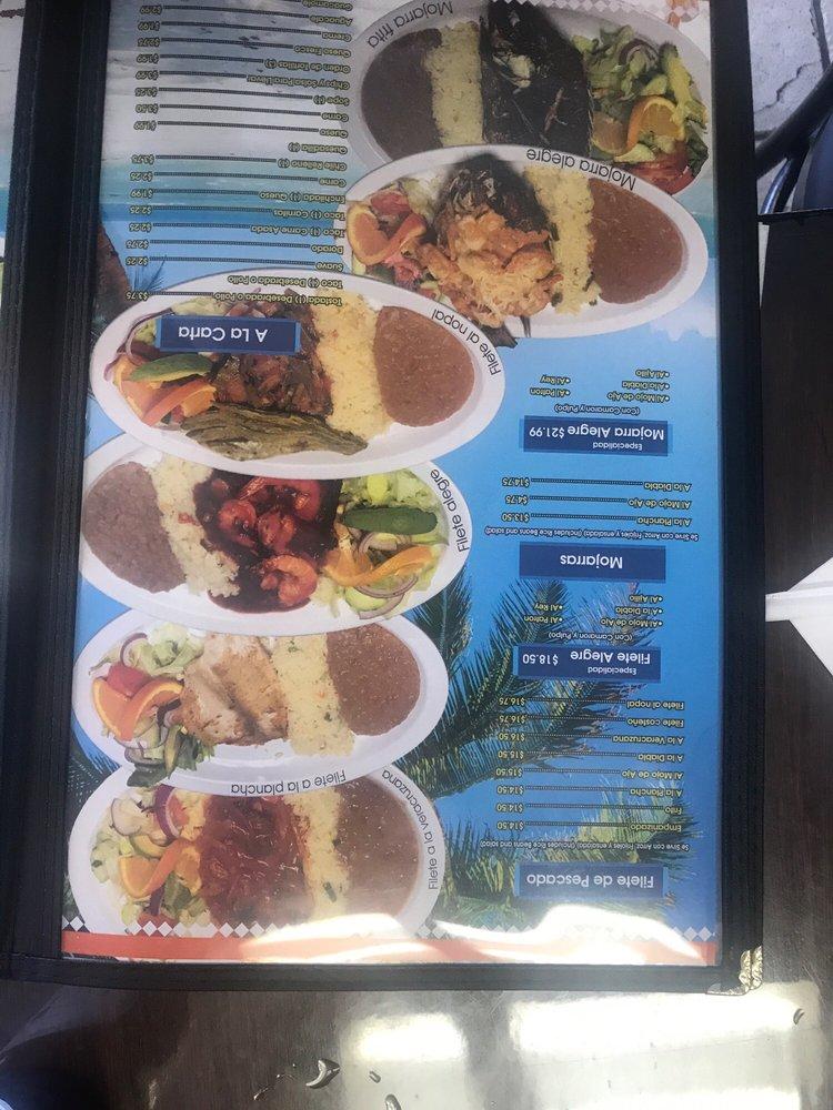 Menu at Mariscos El Camarón Borracho restaurant, Tulare