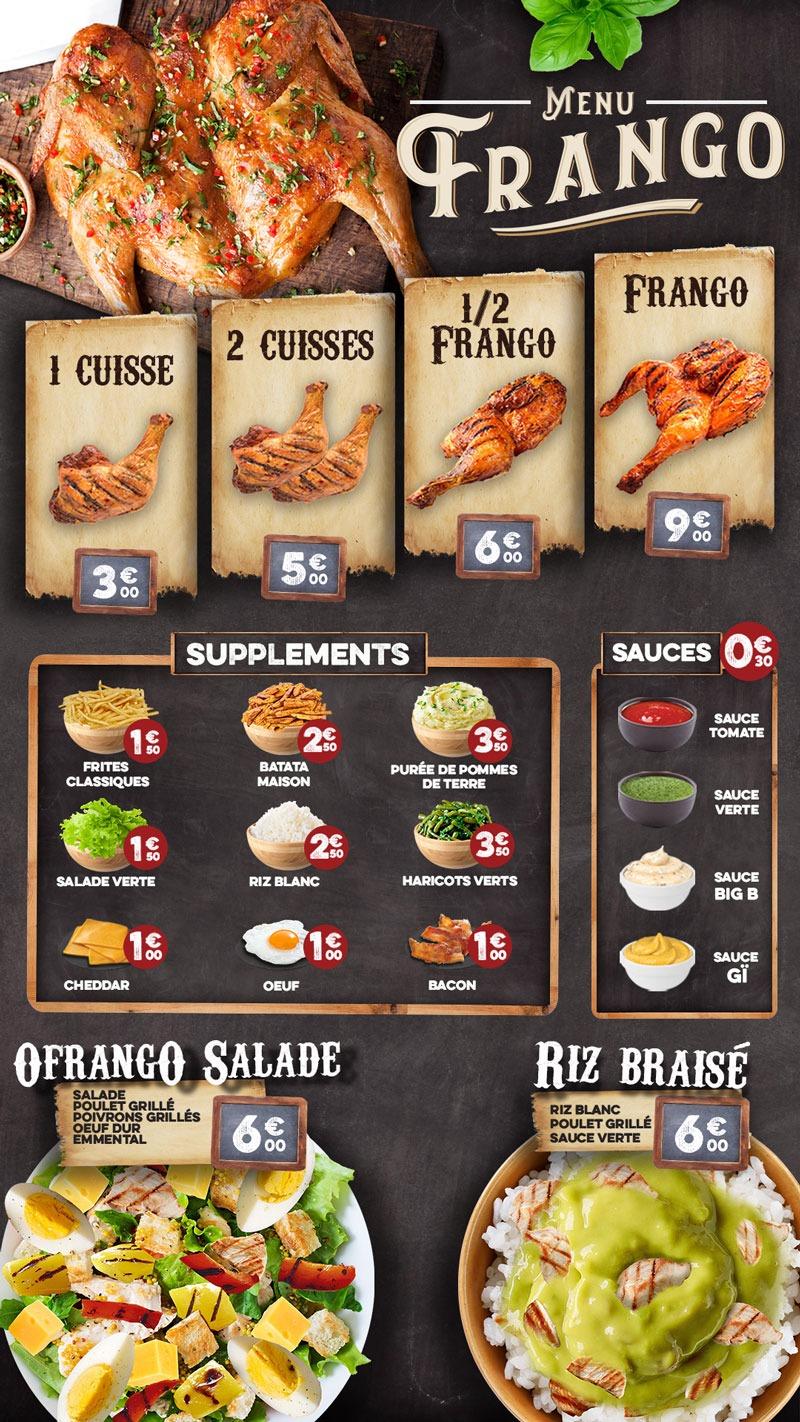 Menu at O Frango poulet braisé ( Lormont ) restaurant, Lormont