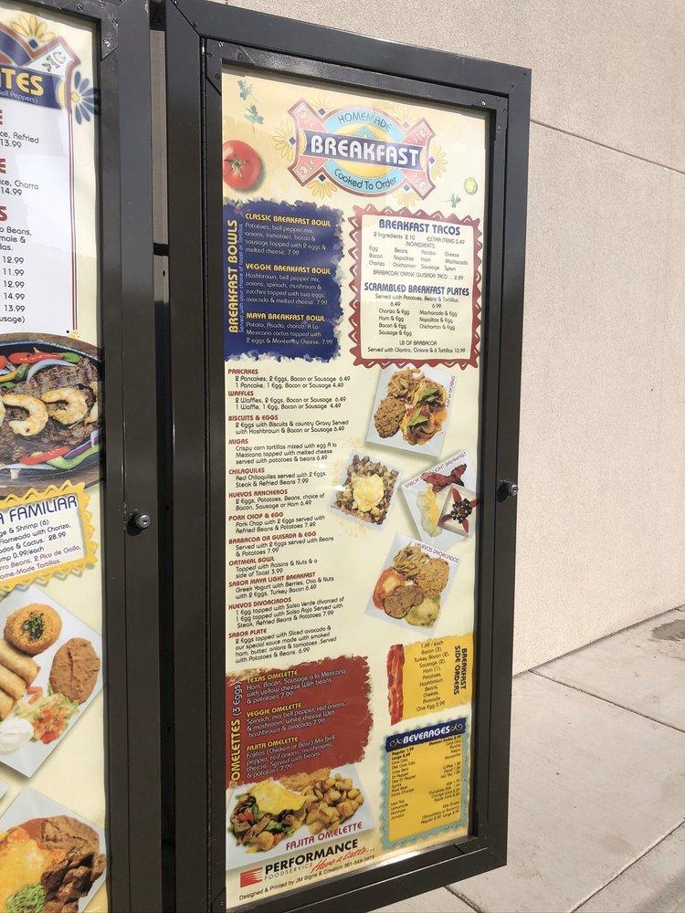 Menu at Sabor Maya Mexican Cuisine restaurant, Portland, 202 Lang Rd