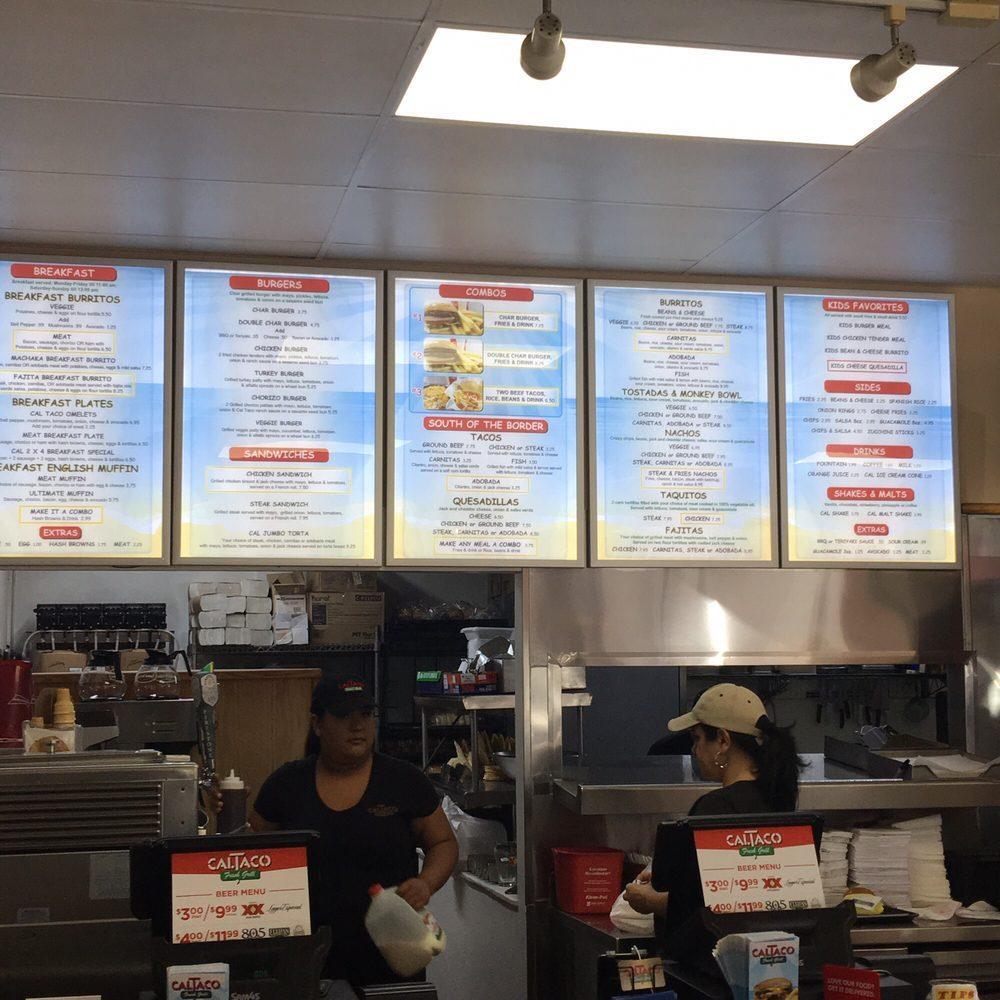 Menu at Cal Taco restaurant, Goleta