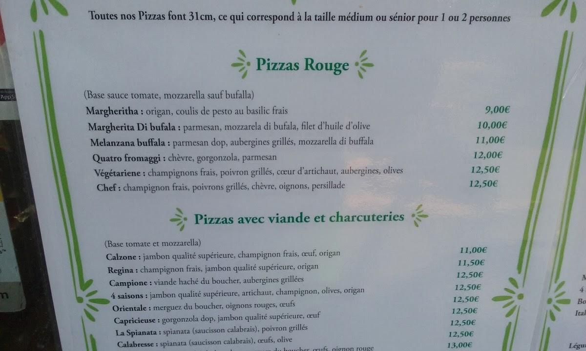Menu au COTTA PIZZA pizzeria, Le Mans