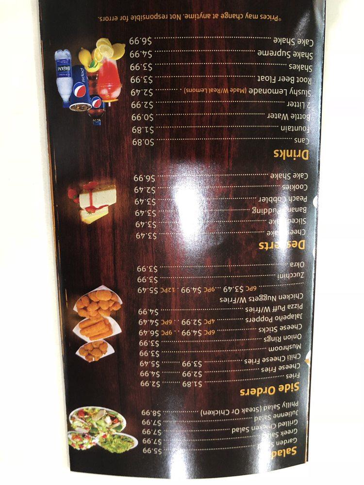 Menu at Fat Sam's Philly Steaks restaurant, Hammond